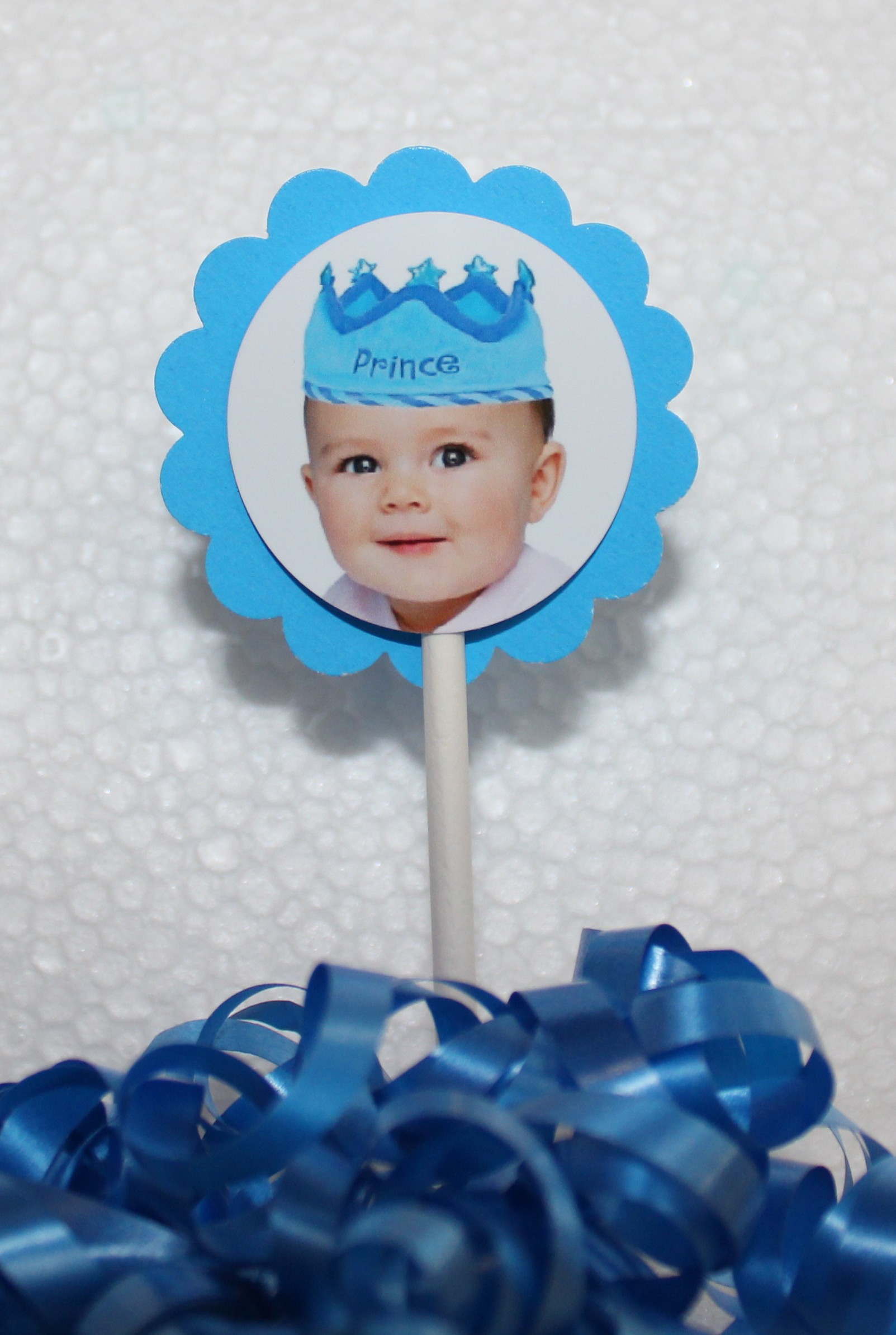 Photo Personalized Prince Crown Cupcake Party Toppers - Custom on Luulla